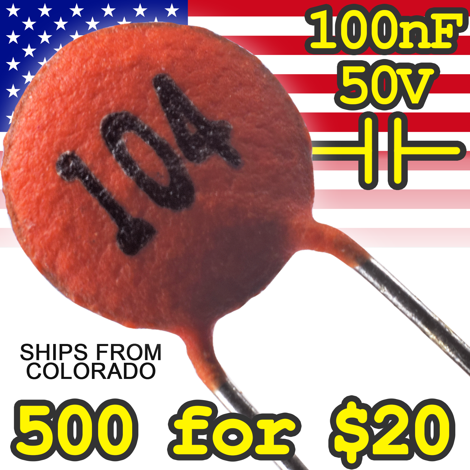 Diy Projects | Ceramic Disc Capacitor 104 For Ttl Arduino And Raspberry Pi