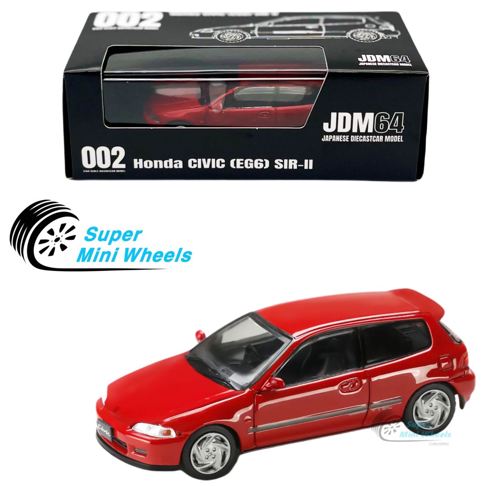 Hobby Japan - JDM64 - Honda Civic EG6 SIR-II Red - HJDM002-6 Hobby Japan - JDM64 - Honda Civic EG6 SIR-II Red - HJDM002-6