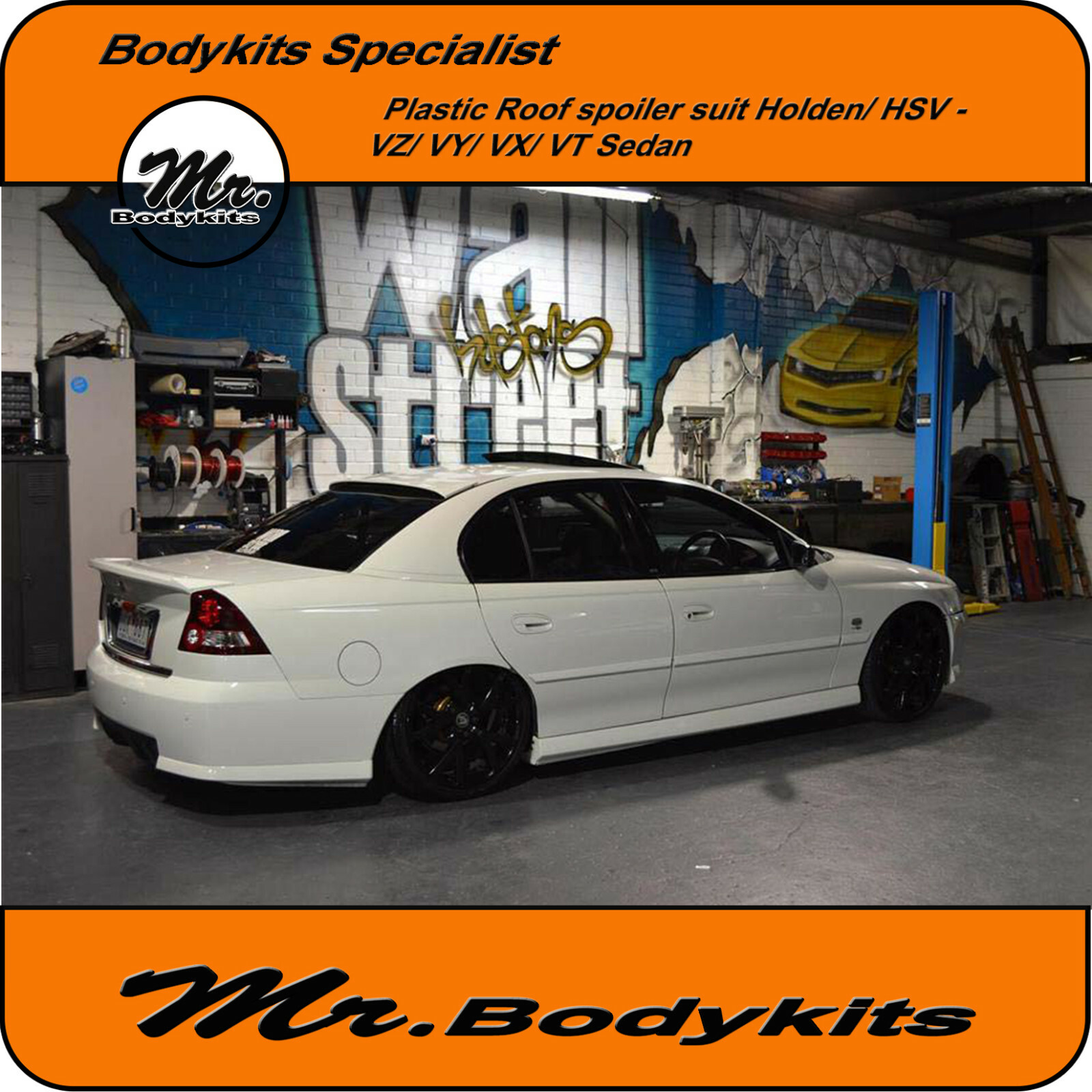 MR BODYKITS REAR PLASTIC ROOF SPOILER FOR VT VX VY VZ HOLDEN COMMODORE SEDAN