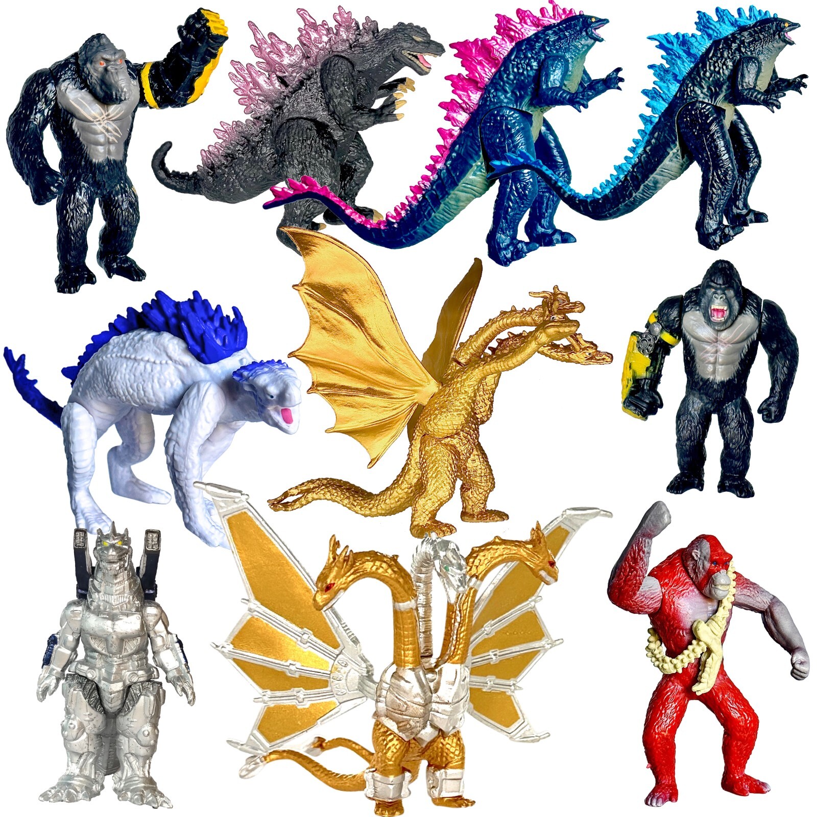 Brand New Set of 10 Godzilla x Kong: The New Empire, Toys Brand New Set of 10 Godzilla x Kong: The New Empire, Toys