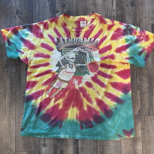 Vintage 1992 Lithuania Basketball Grateful Dead Tie-Dye T Vintage 1992 Lithuania Basketball Grateful Dead Tie-Dye T