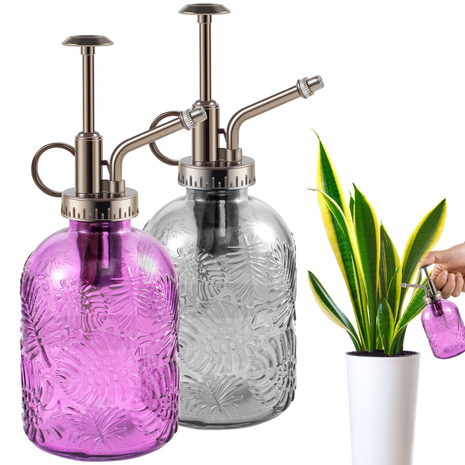 2Pcs Glass Plant Mister 360ml Plant Spritzer with Top Pump Fine Mist ...