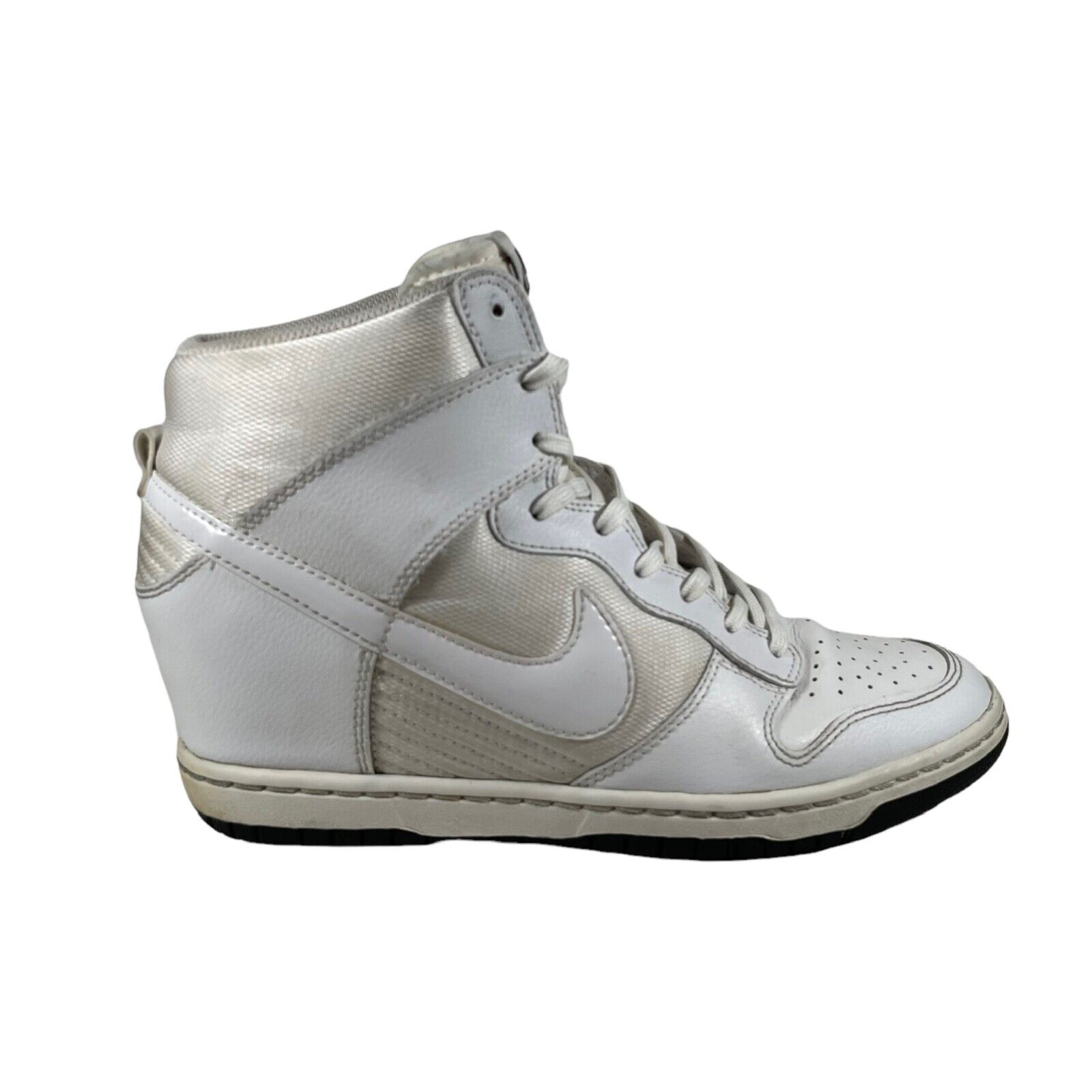 Nike Dunk Sky HI Hidden Heel Womens Wedge Shoes Cream White Nike Dunk Sky HI Hidden Heel Womens Wedge Shoes Cream White