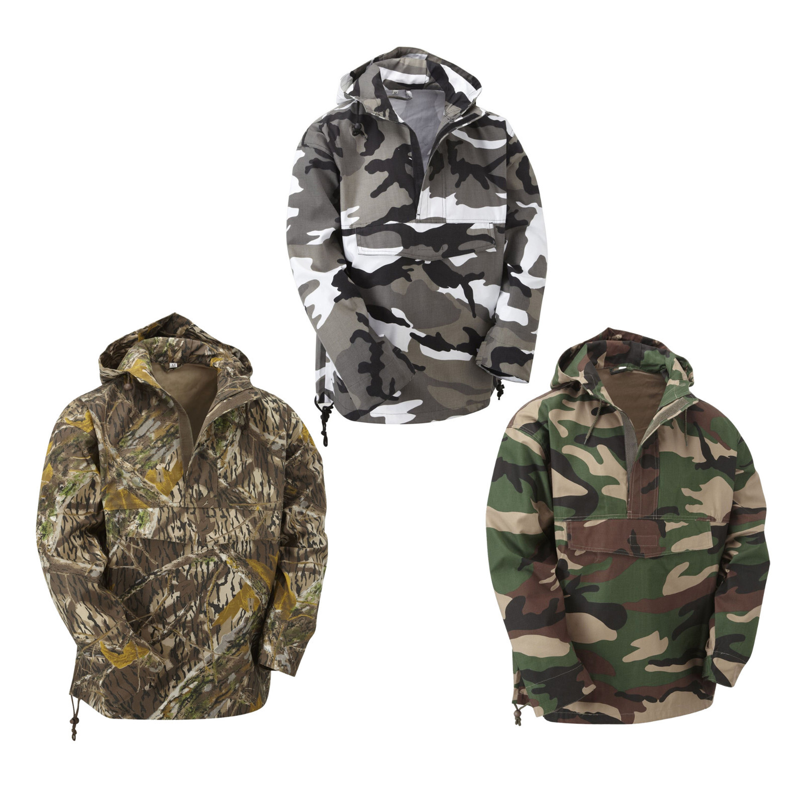 Combat Army Smock Military Style Jacket Hooded Top Snow Camo Combat Army Smock Military Style Jacket Hooded Top Snow Camo