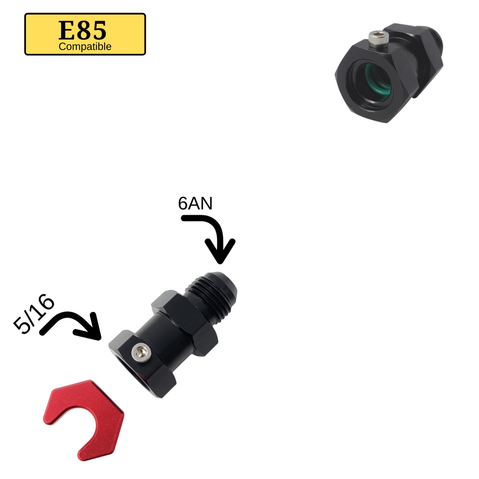 6AN to 5/16 Push On Fitting For Hardline - SAE Quick Connect EFI ...