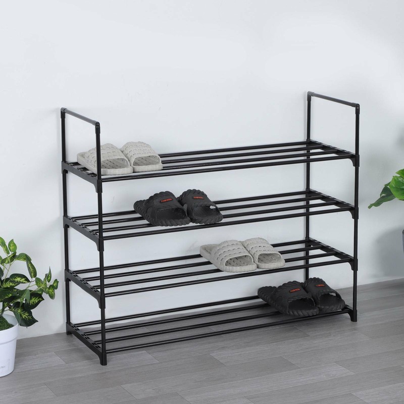4 Tier Metal Shoe Rack Shelf Space Saving Storage Organiser for 20 ...