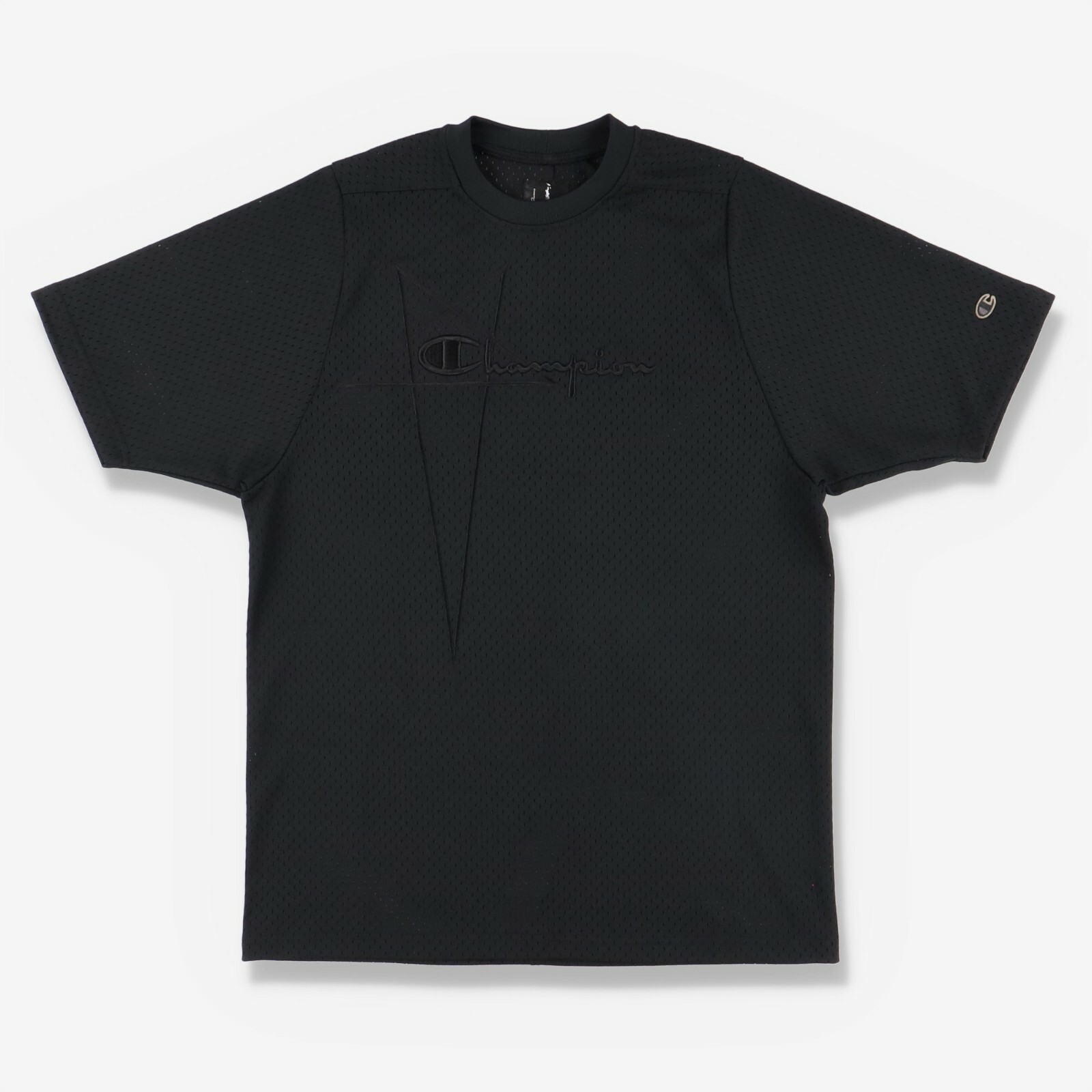 Rick Owens x Champion Black Mesh Pentagram Logo Jumbo T Rick Owens x Champion Black Mesh Pentagram Logo Jumbo T