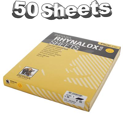 Indasa Rhynalox Plusline Production Paper P80 grit Sand Paper Sheets ...