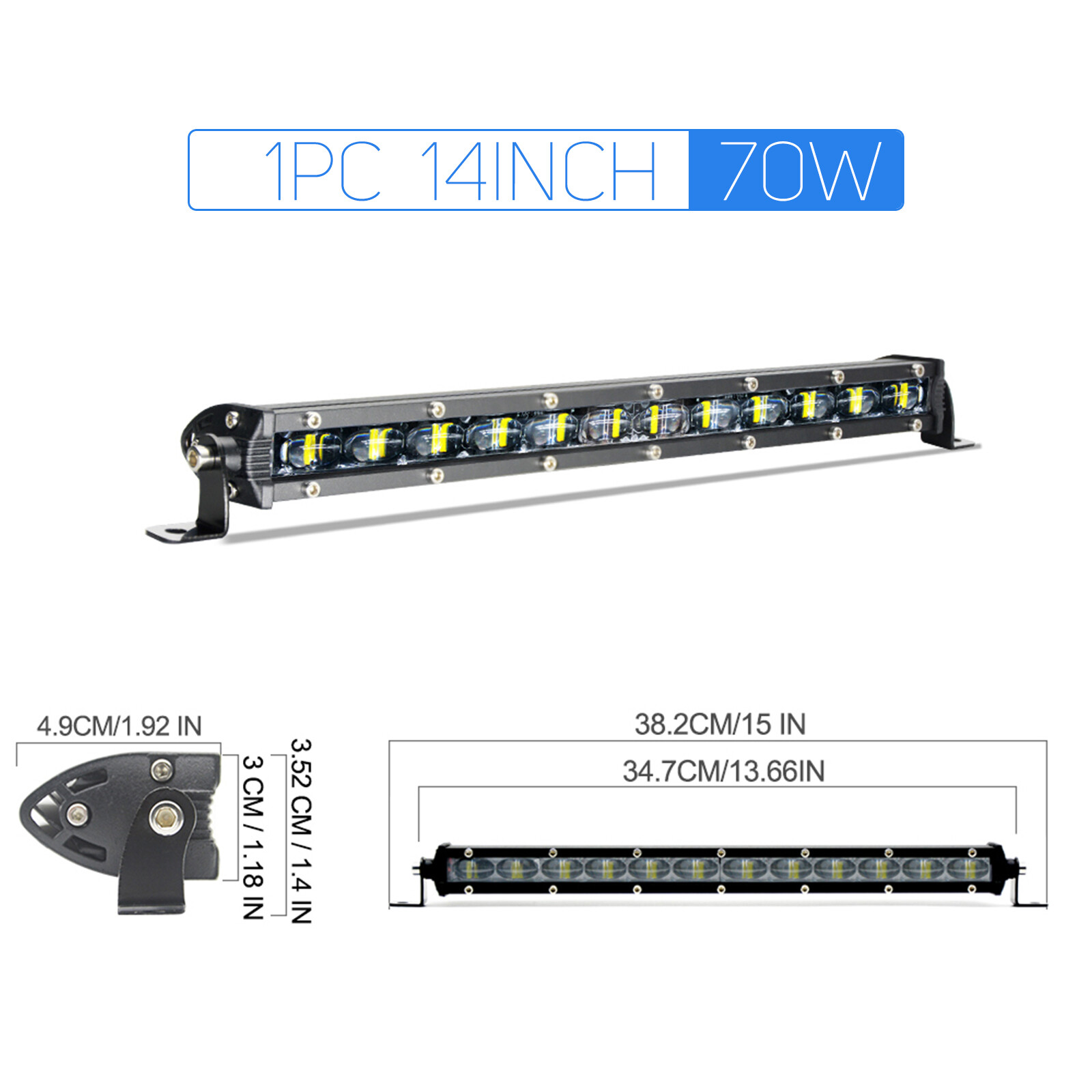 7-32 INCH Slim LED Light Bar 4x4 12V 24V SUV ATV Offroad Work Lights Waterproof | eBay