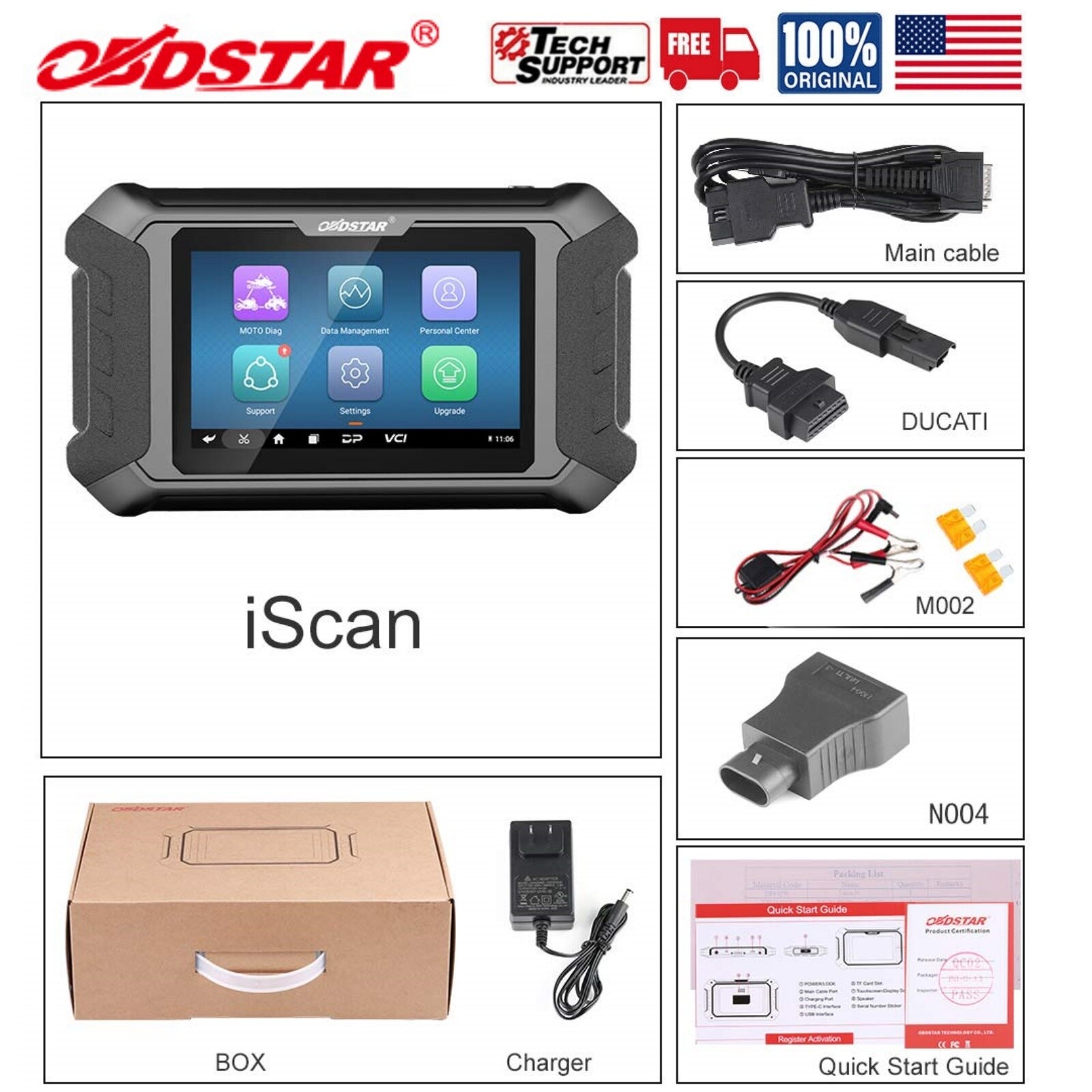 OBDSTAR iScan for DUCATI Motorcycle Diagnostic tool OBD2 Scanner IMMO ...