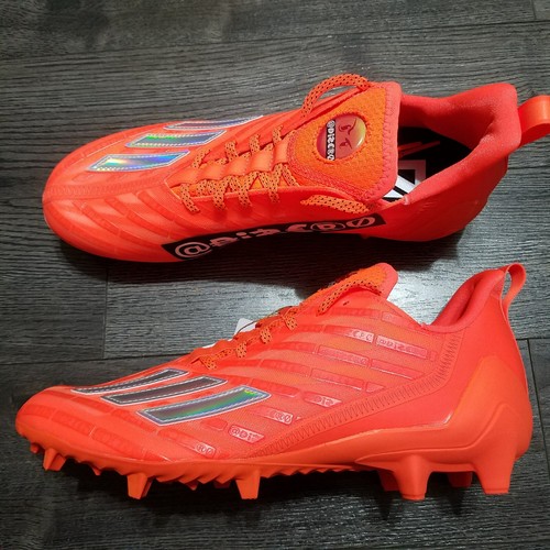 ADIDAS Adizero Team Solar Orange Silver Football Cleats Mens ADIDAS Adizero Team Solar Orange Silver Football Cleats Mens