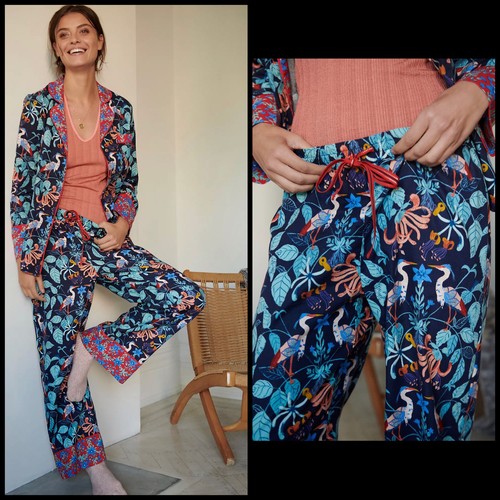 Anthropologie Rachel Grant Feathered Friends Sleep Pants Birds SMALL ...