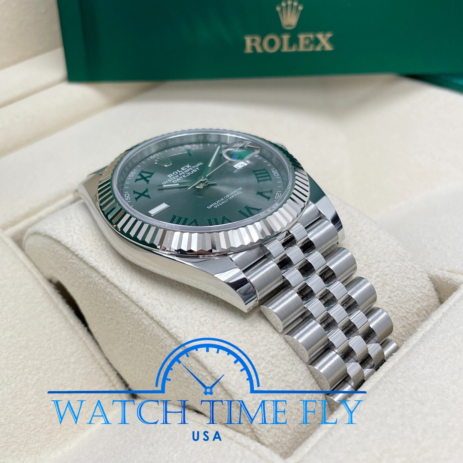 Pre-owned Rolex Datejust 41mm 126334 Fluted Bezel Wimbledon Dial Jubilee Bracelet | ModeSens