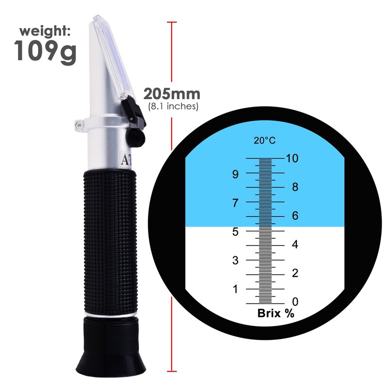 Brix Refractometer 0~10% ATC CNC Maple Syrup Makers ±0.1% Accuracy ...