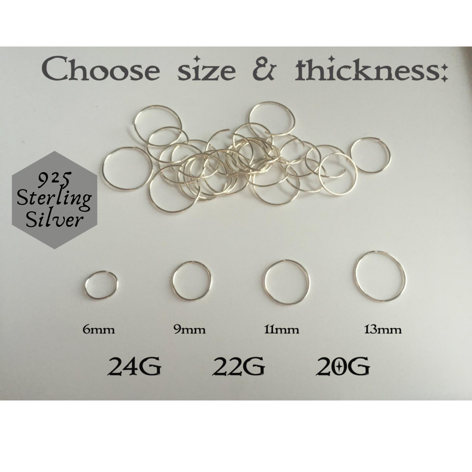 20g sterling silver nose ring store