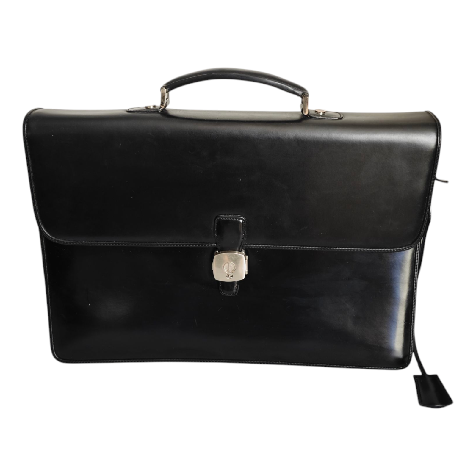 DUNHILL BLACK LEATHER BRIEFCASE – VINTAGE – LOCK & KEY DUNHILL BLACK LEATHER BRIEFCASE – VINTAGE – LOCK & KEY