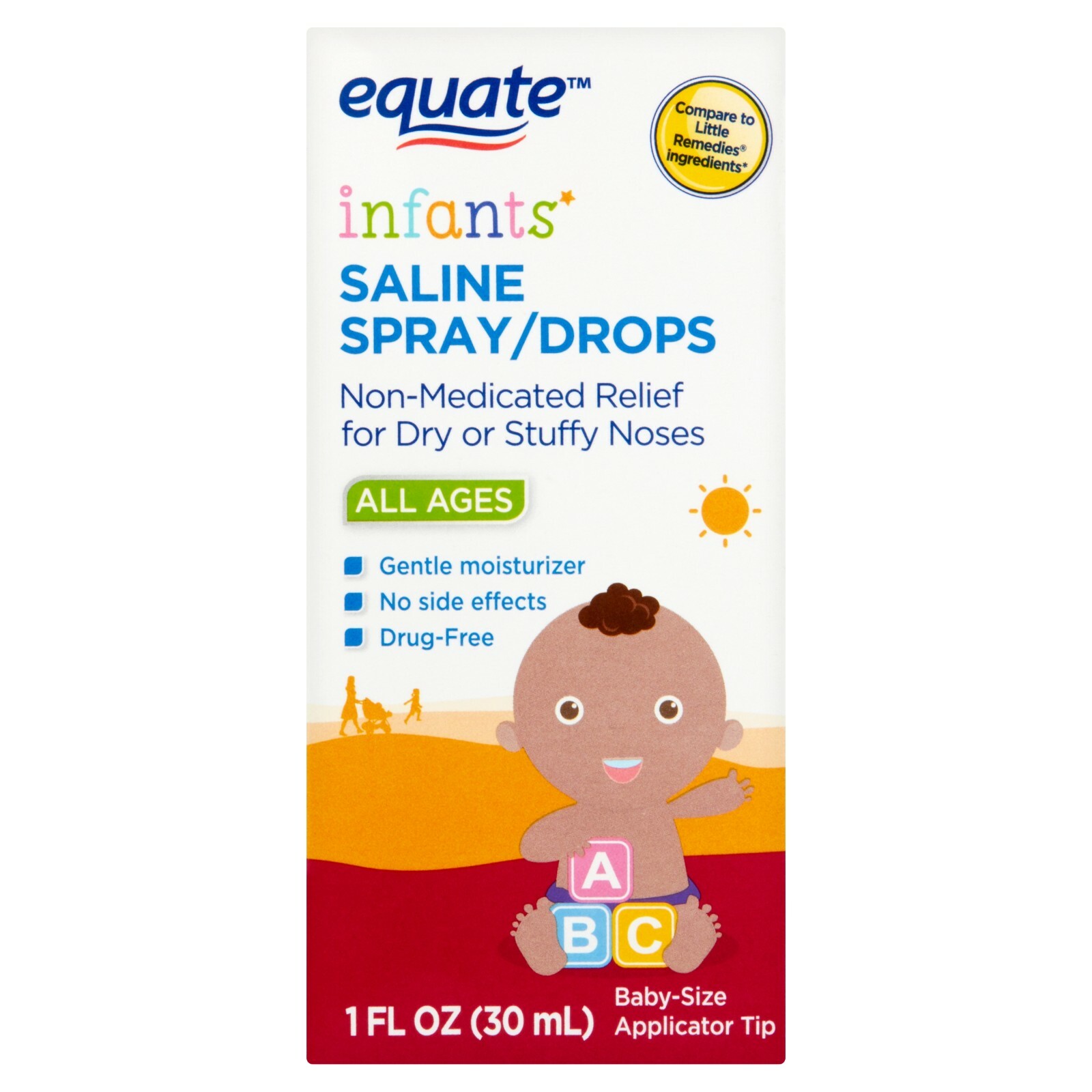 Equate Infants Saline Spray Drops All Ages 1 fl oz Nasal Congestion