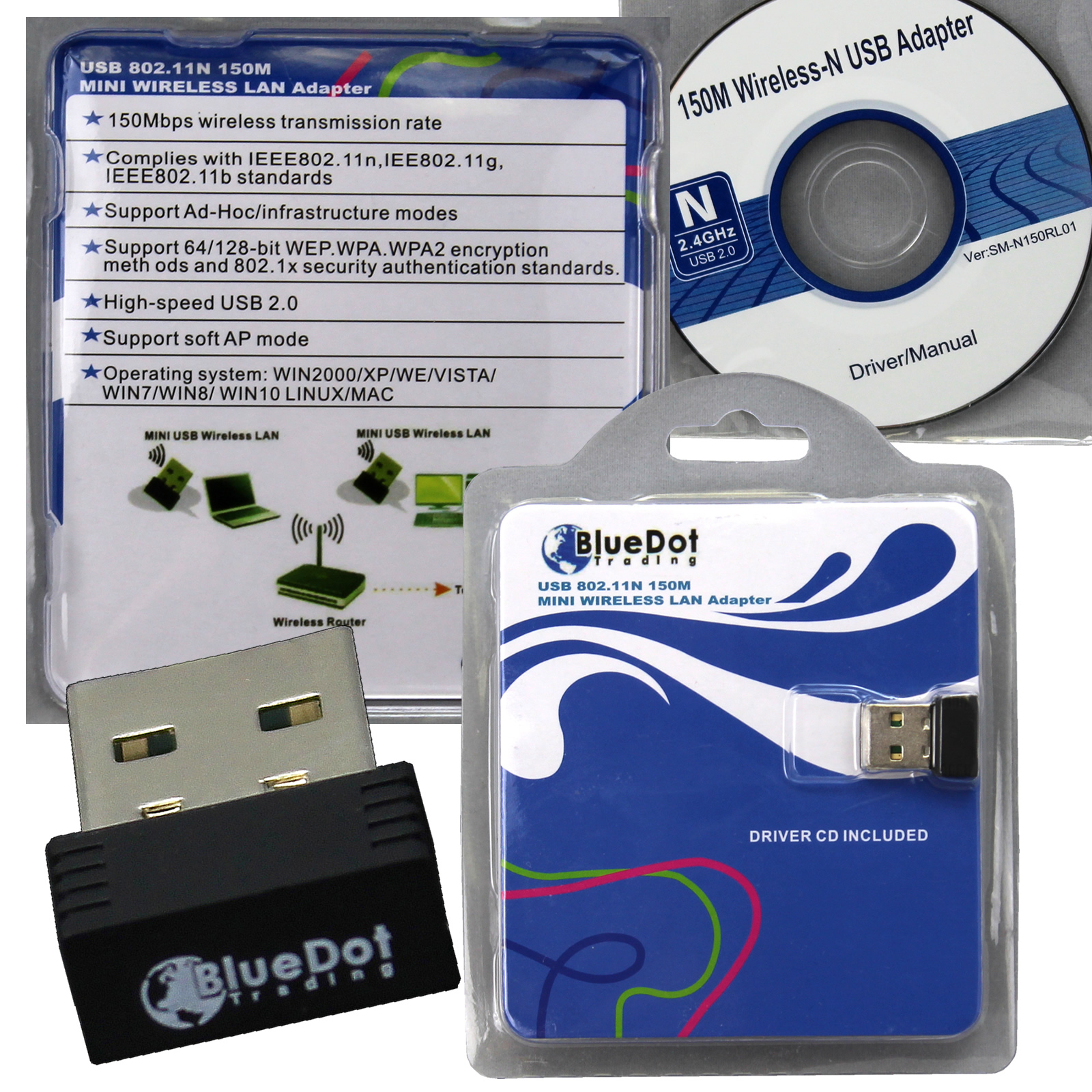 Mini 150M USB WiFi Wireless LAN 802.11 ngb Adapter nano network N Fast ...
