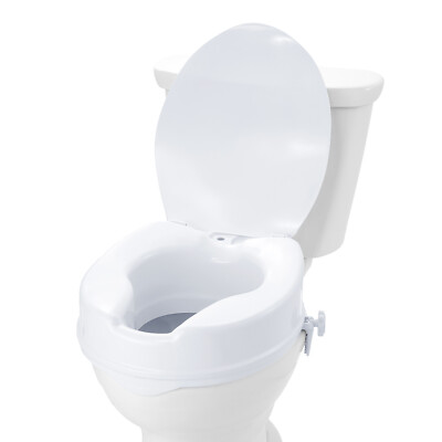 raised toilet seat elevated portable white safety medical riser white 4 inches 165048006650