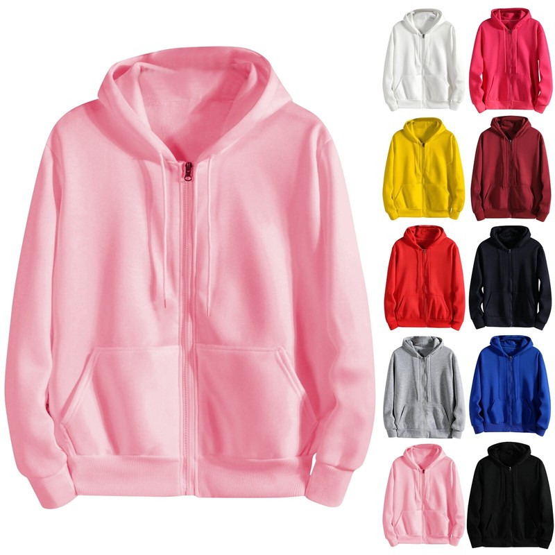 Mens Full Zip Sweatshirt Fleece Hoodie Classic Solid Casual Mens Full Zip Sweatshirt Fleece Hoodie Classic Solid Casual