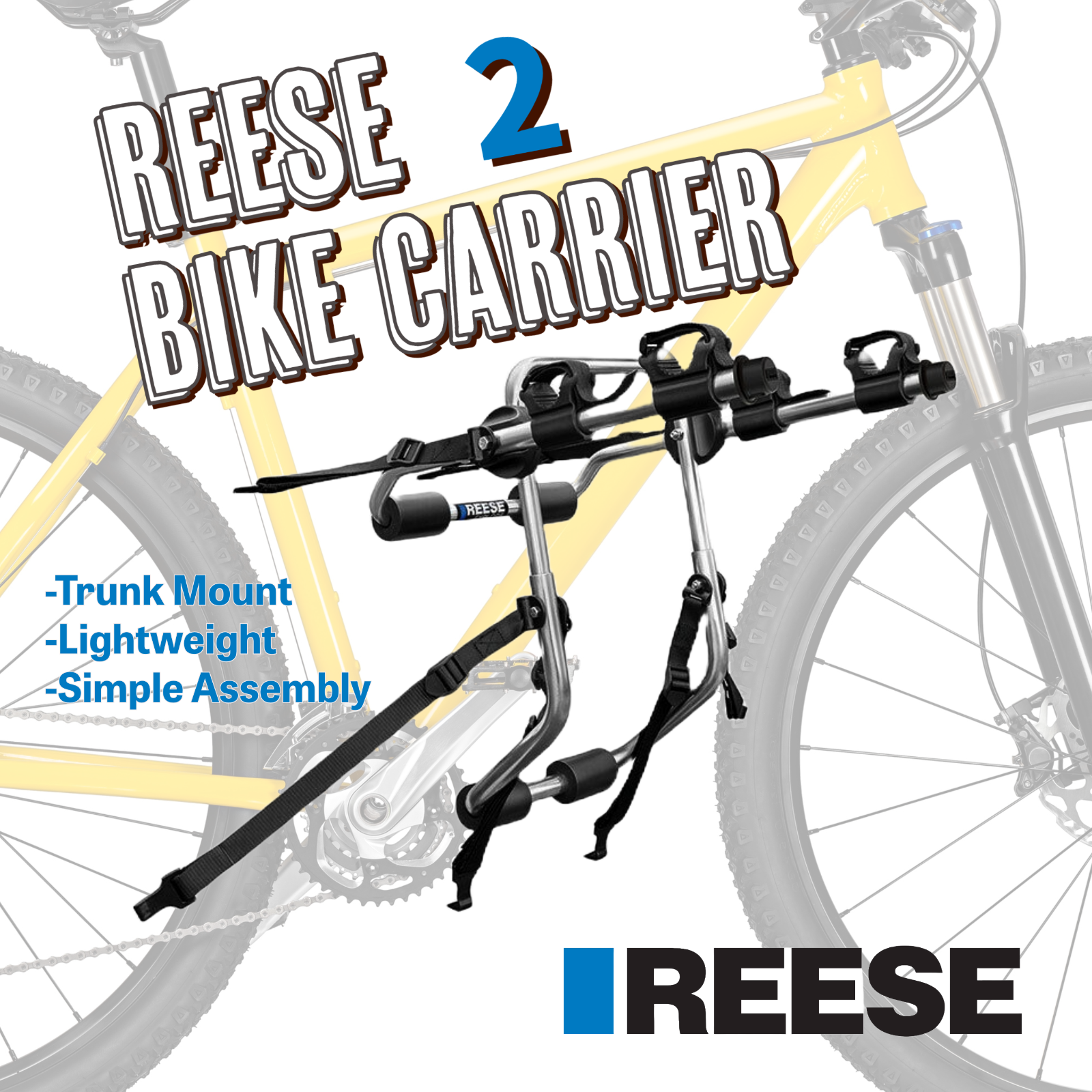 Reese 2 Bike Rack Trunk Mount Car Hatchback SUV Bicycle Carrier