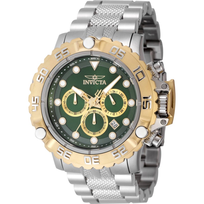 Invicta Men Watch Subaqua Poseidon Chronograph Green and Gold Tone Dial ...