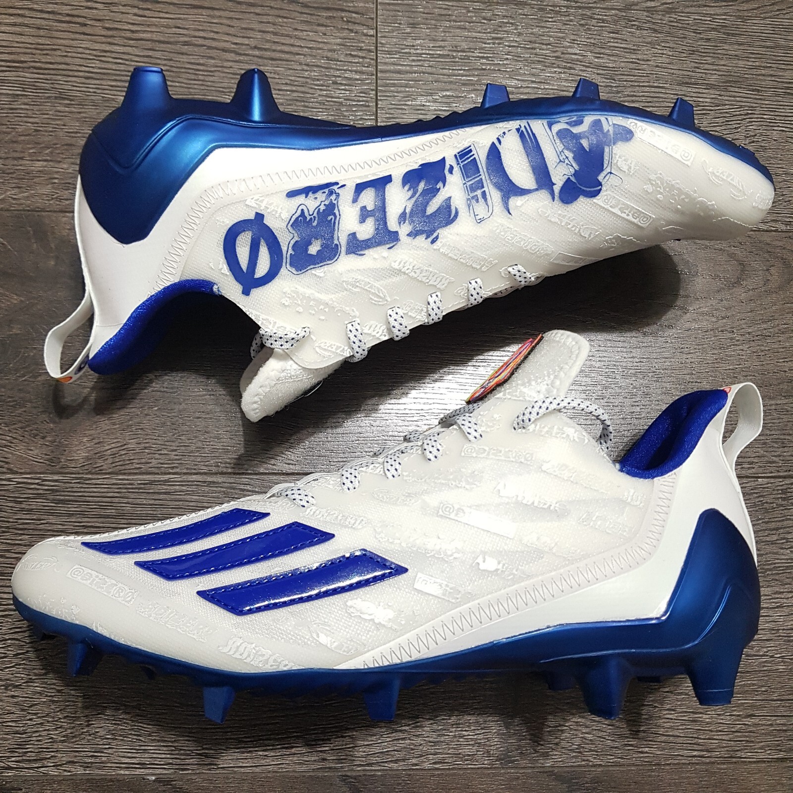 ADIDAS Adizero Big Mood Football Cleats Mens Size 9-14 White ADIDAS Adizero Big Mood Football Cleats Mens Size 9-14 White
