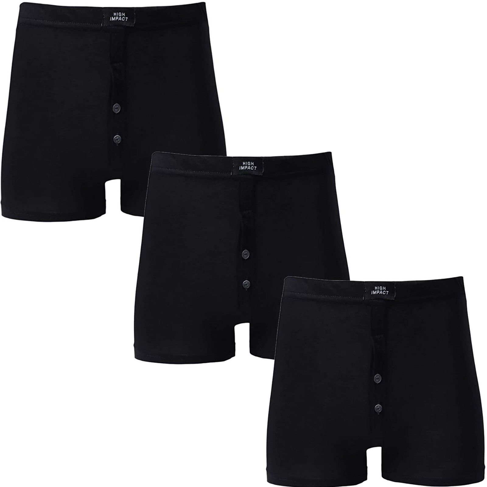12 9 6 3 Pairs Mens Plain Black Boxer Shorts Underwear Classic S5XL Boxers | EBG