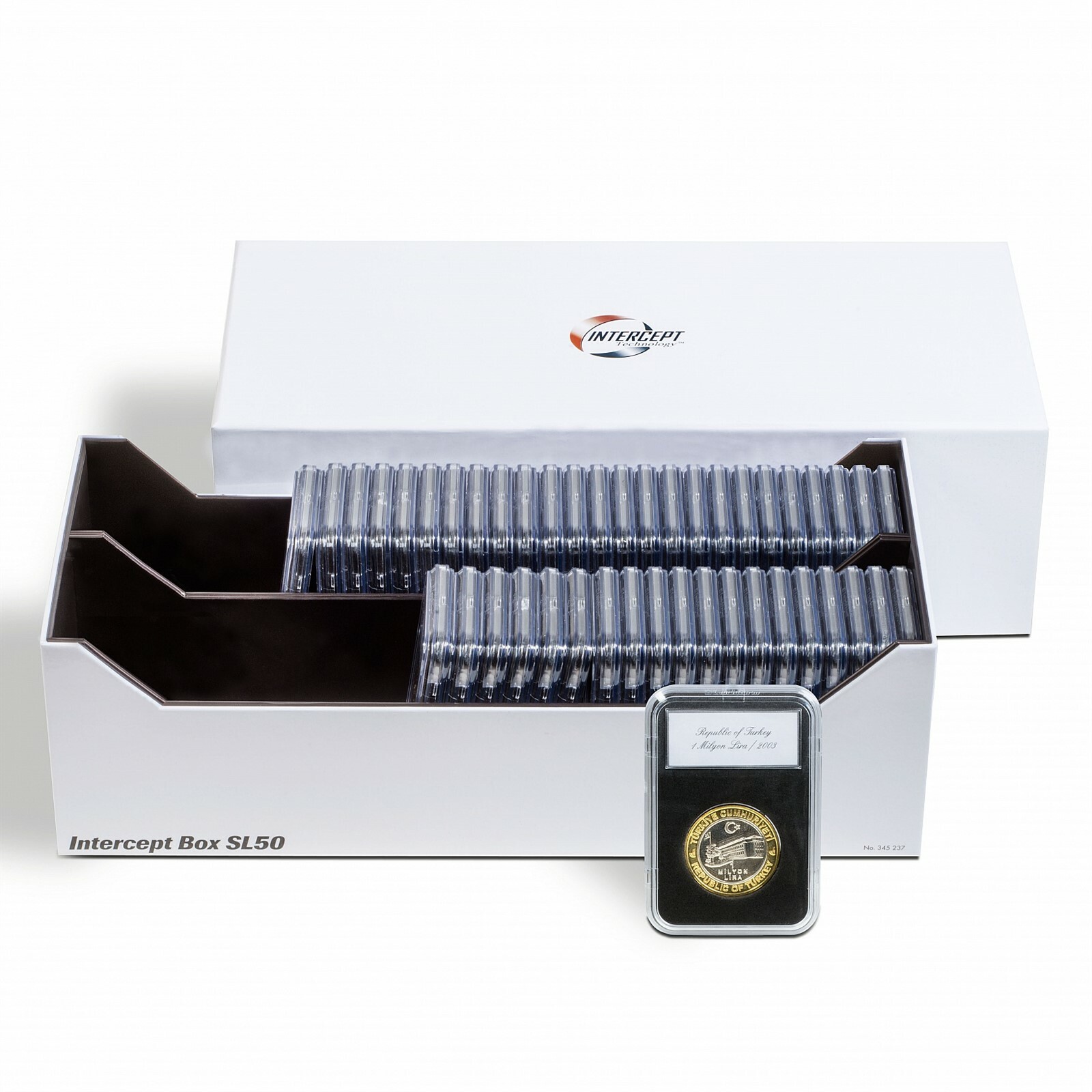 Coin Slabs Storage Best Box INTERCEPT Shield For 50 Certified PCGS NGC ...