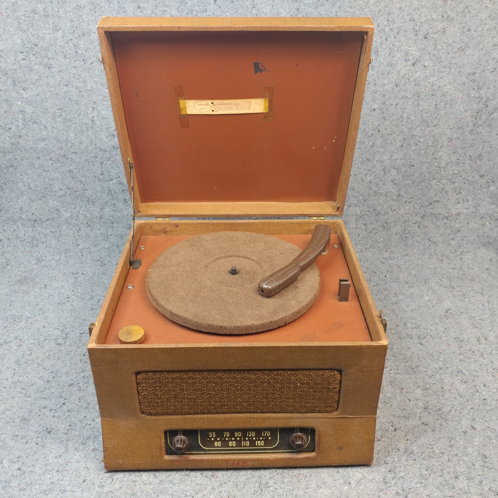 Tube Radio Phonograph Vintage 1940's Record Player Brown