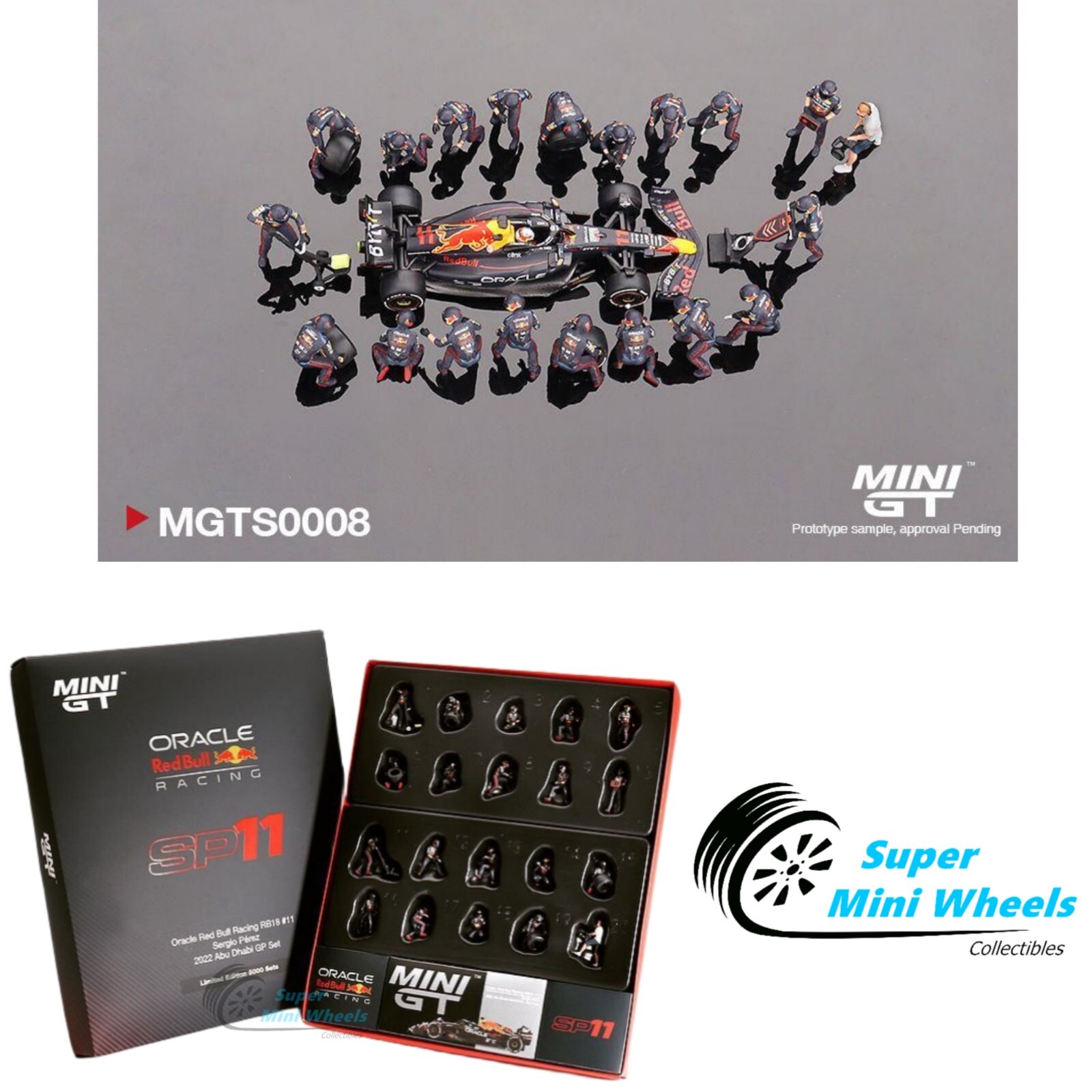 Mini GT 1:64 Red Bull Racing RB18 #11 Sergio P. 2022 Pit Mini GT 1:64 Red Bull Racing RB18 #11 Sergio P. 2022 Pit