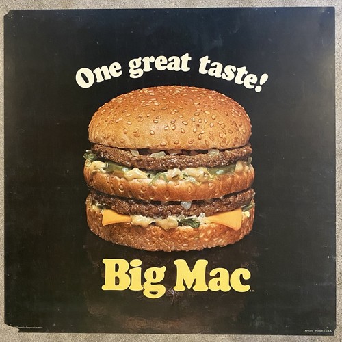 VTG 1975 McDonald's Big Mac Burger Translite Sign Store VTG 1975 McDonald's Big Mac Burger Translite Sign Store