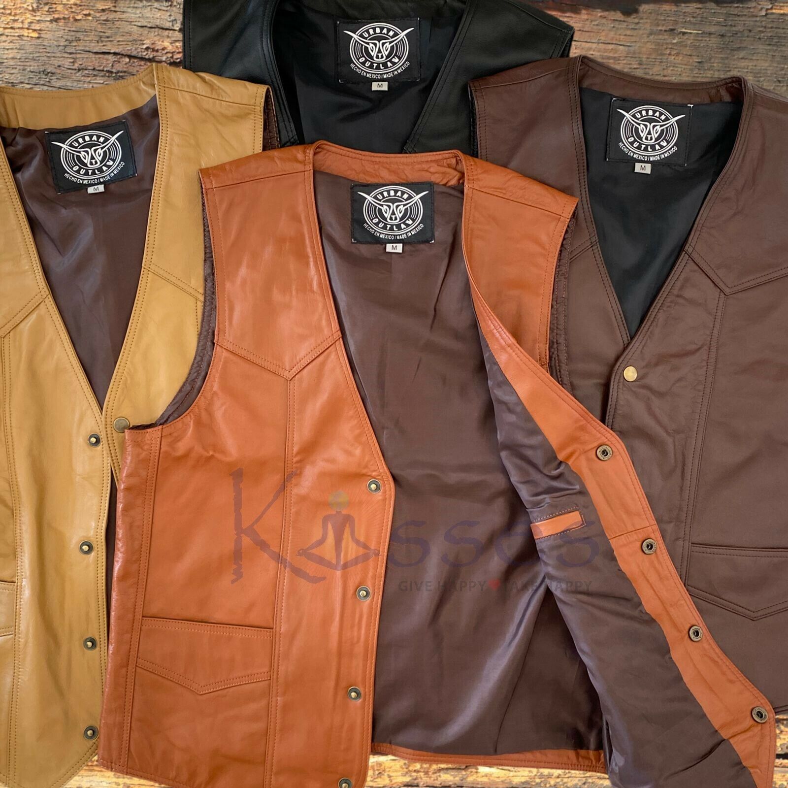 NEW Soft Leather Vest Genuine Cowhide Outback Biker Western NEW Soft Leather Vest Genuine Cowhide Outback Biker Western