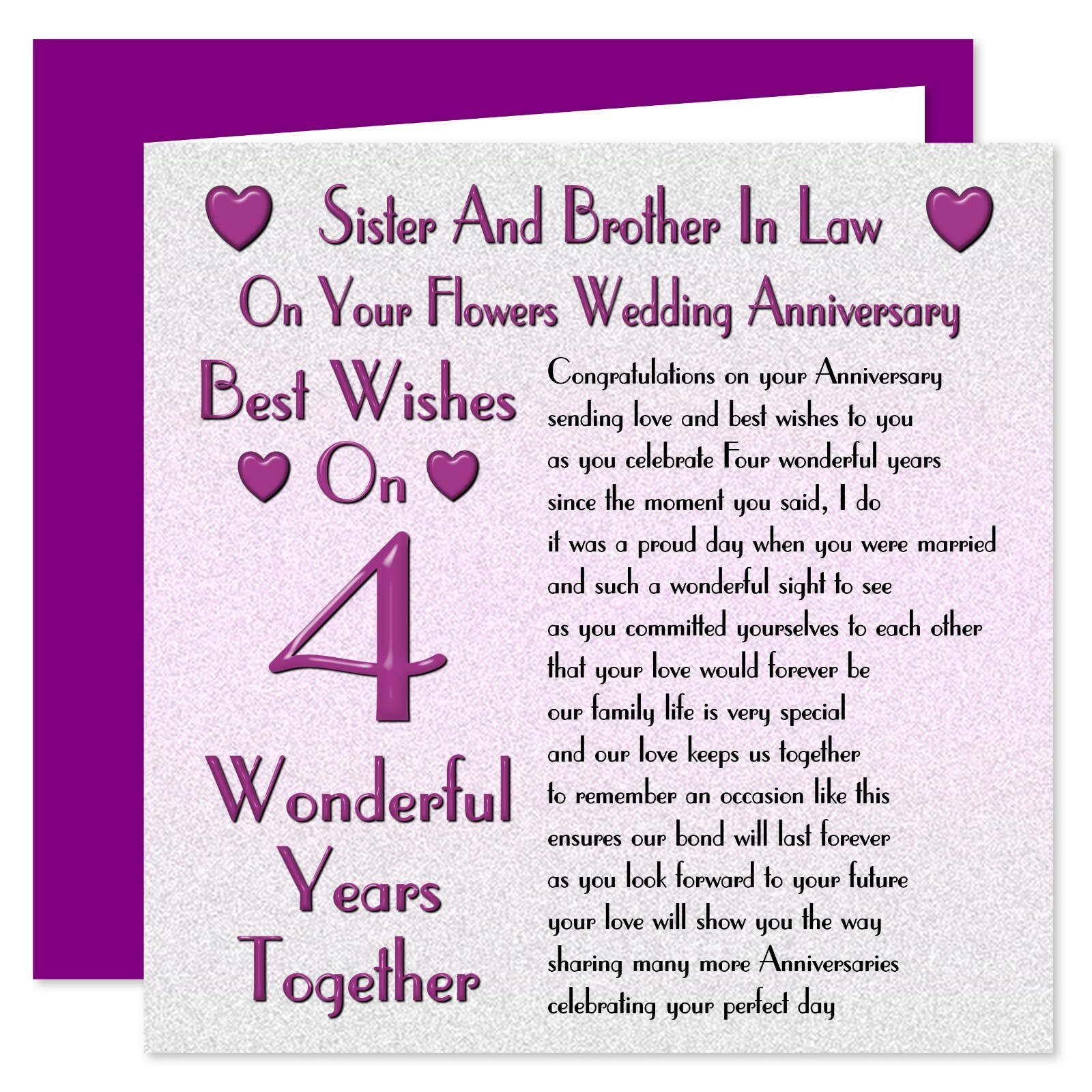 Wedding anniversary sister and brother in law store