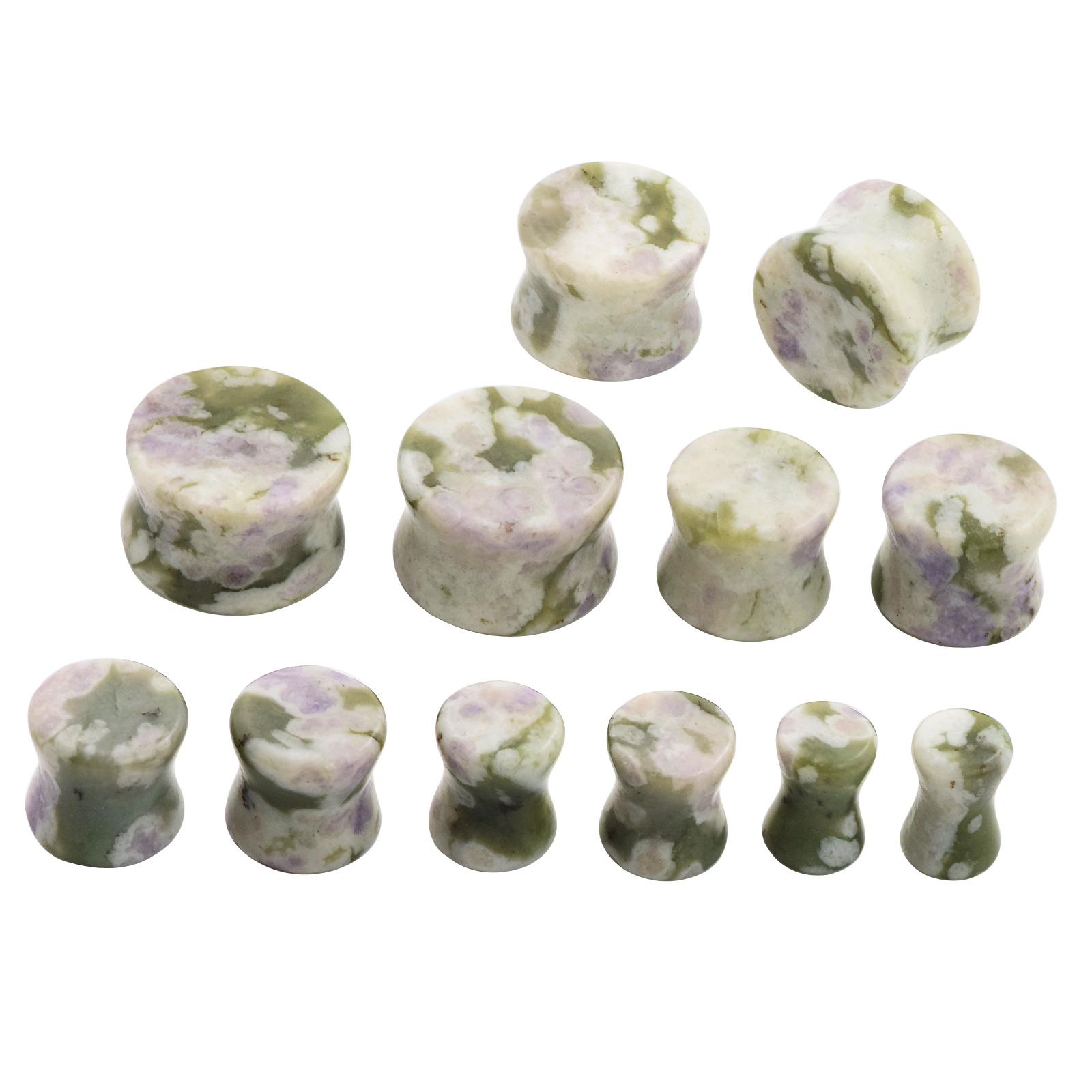 Natural Stone Ear Plugs Ear Gauges Double Flares Flesh Tunnels Saddle ...