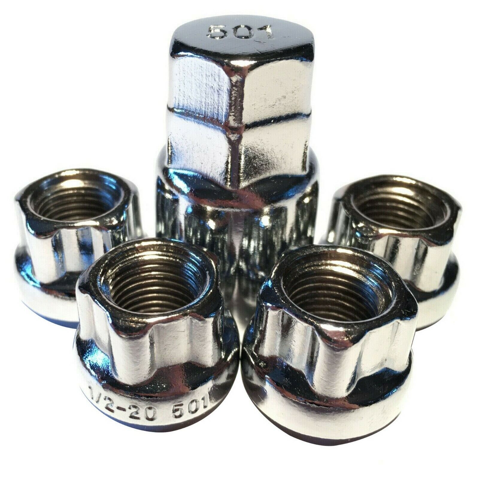 1/2-20 Chrome Open End Locking Lug Nuts Wheel Locks Bulge Acorn Ford ... 1/2-20 Chrome Open End Locking Lug Nuts Wheel Locks Bulge Acorn Ford ...