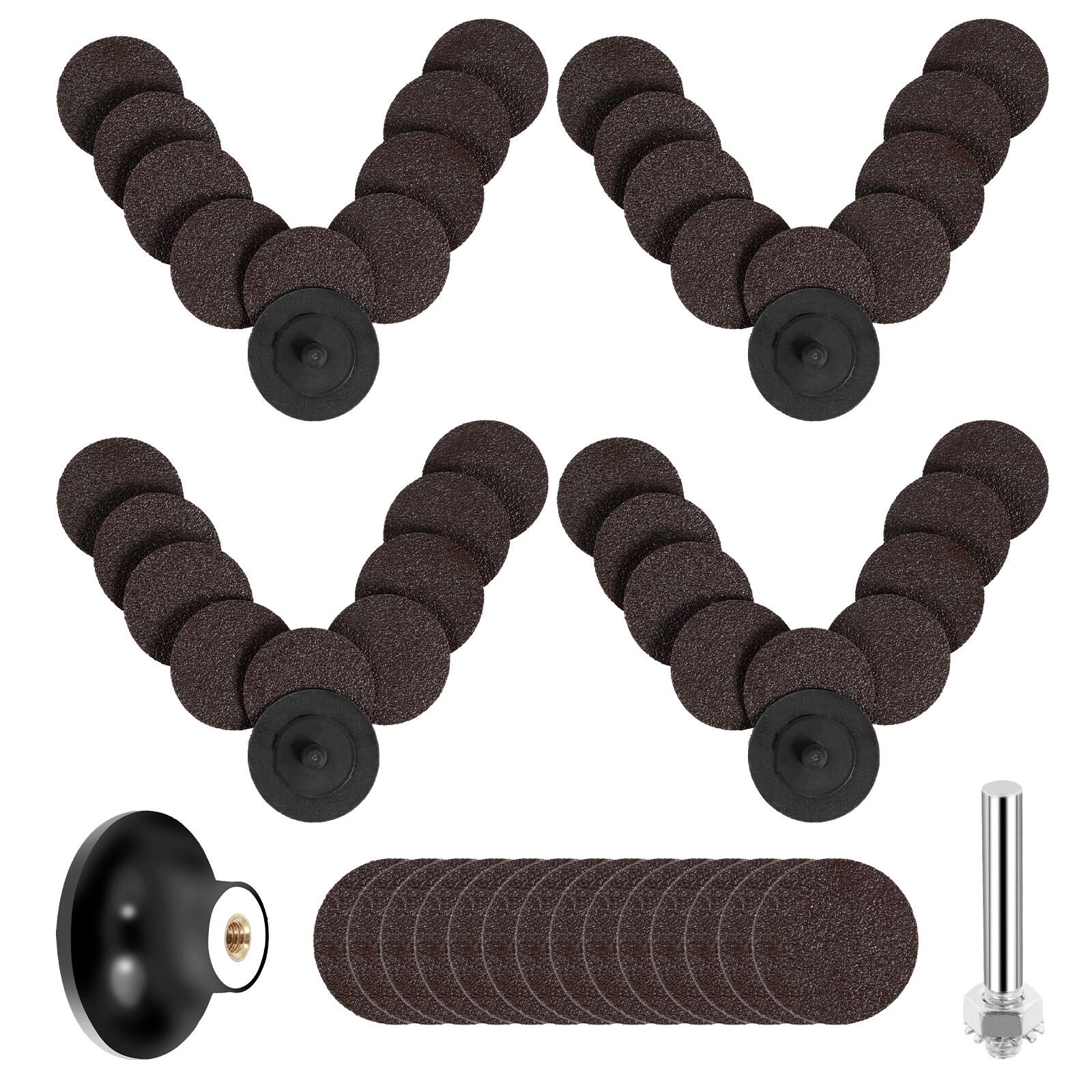 Round Sanding Discs Kit 2inch Reusable Sand Paper Set 60/80/120 Grit ...