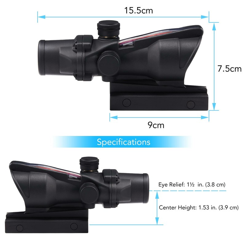 Купить Прицел Hiram 4x32 ACOG Tactical ACOG Rifle Scope with True Fiber ...