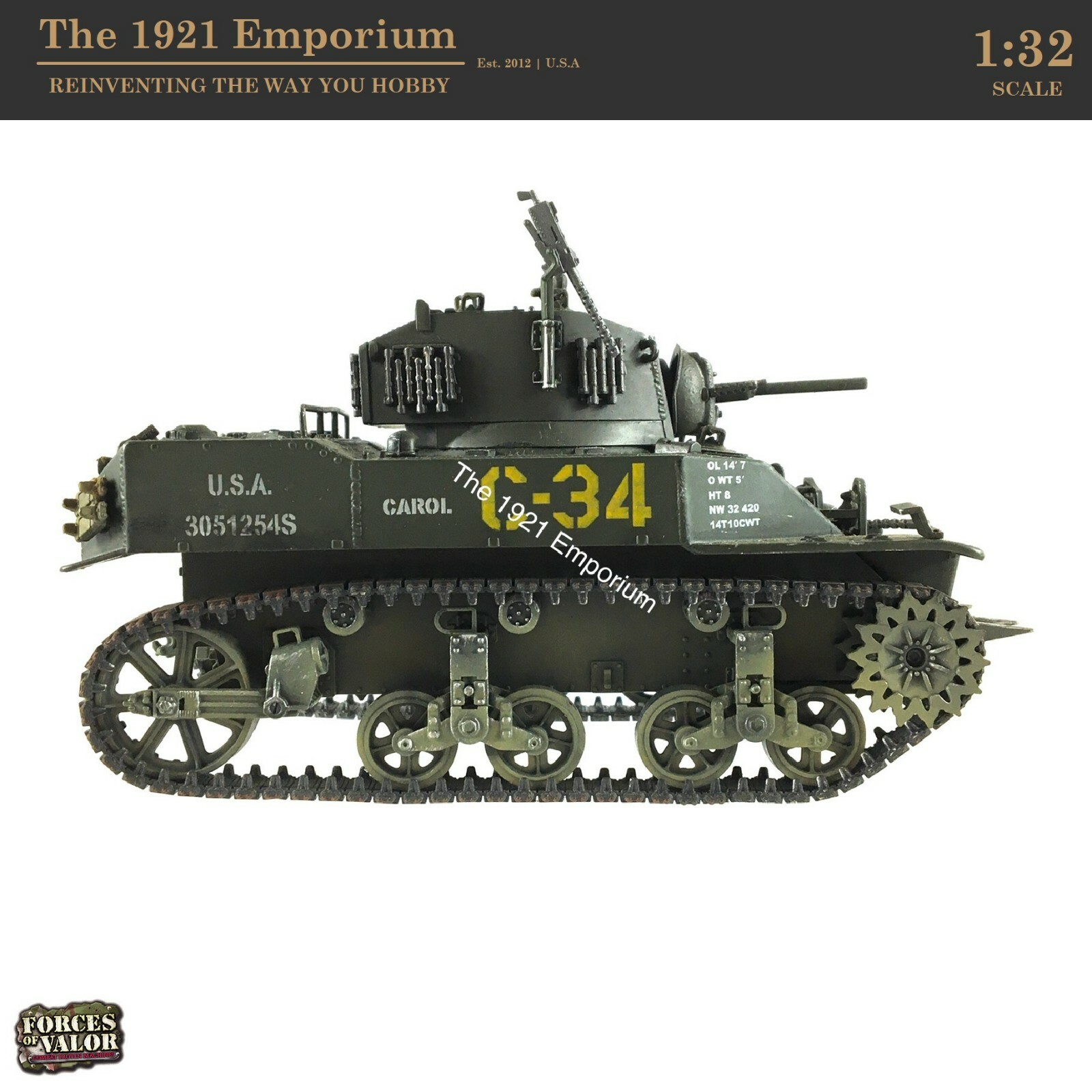 Купить Модели танков и военной техники Stuart Tank 1:32 Diecast Unimax ...