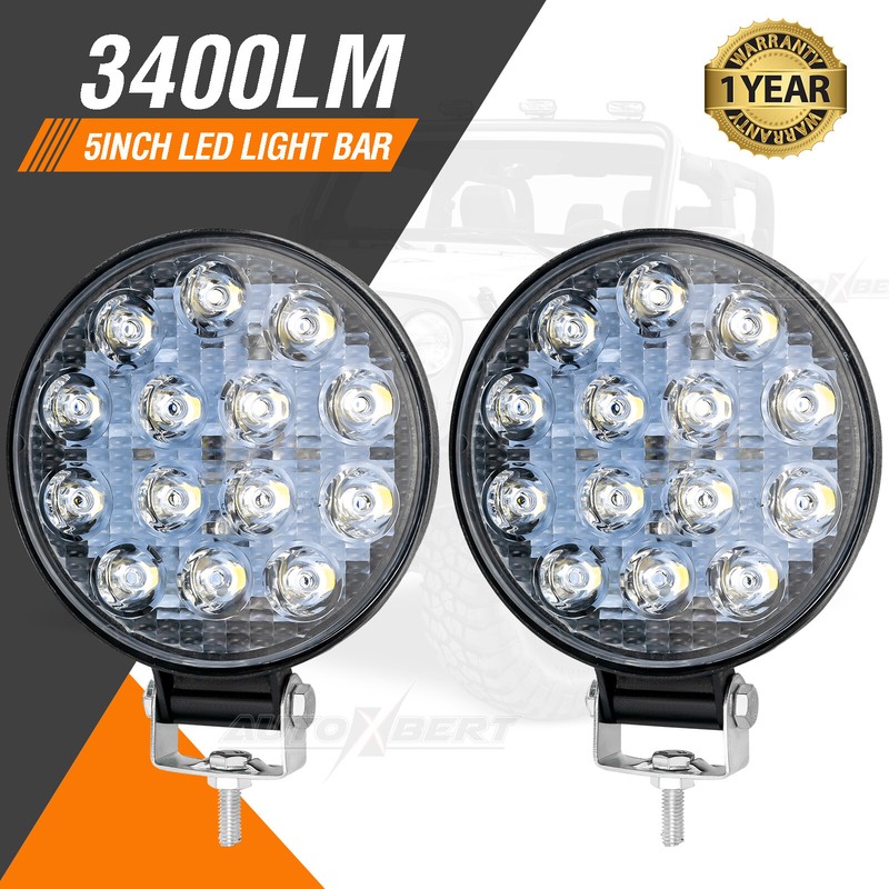 5" LED Light Bar Reverse Round Bumper Fog