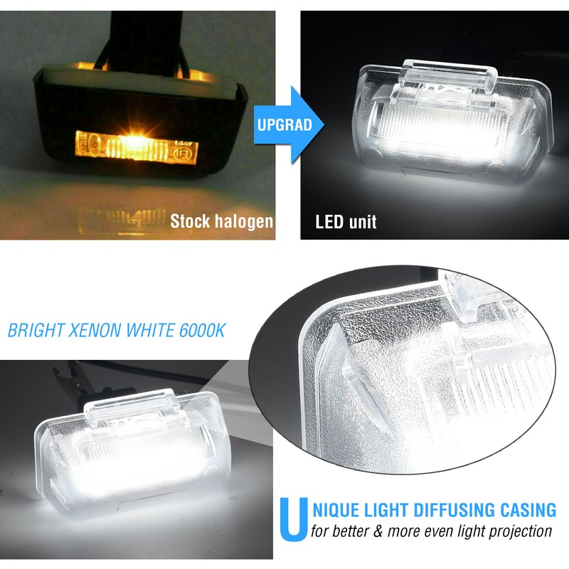 For Ford Transit LED License Plate Light Rear Number Plate Lamp MK6 MK7 ...