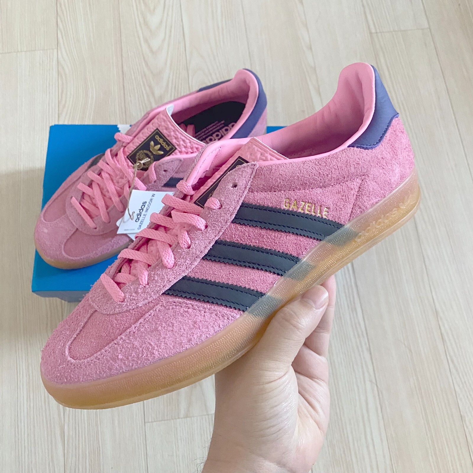 adidas Gazelle Indoor Mens Womens Sneakers Bliss Pink IE7002 adidas Gazelle Indoor Mens Womens Sneakers Bliss Pink IE7002