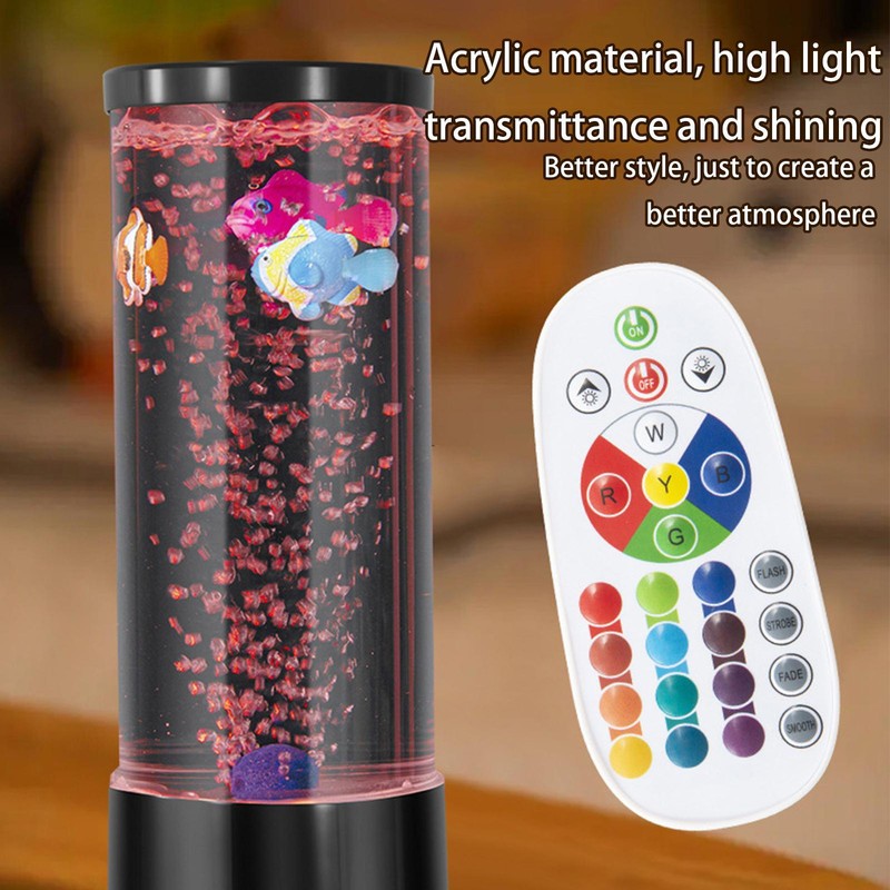 11'' LED Bubble Lamp Colour Changing Novelty Light Fish Water Tube ...