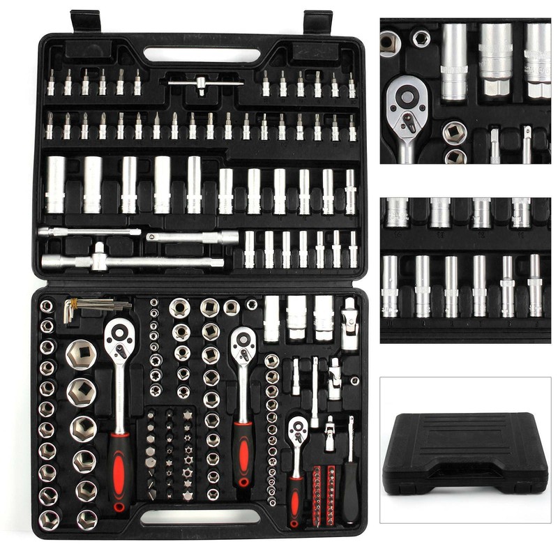 171Pcs Socket Driver Set&Screwdriver Bit Torx Rachet 1/2",1/4" & 3/8 ...