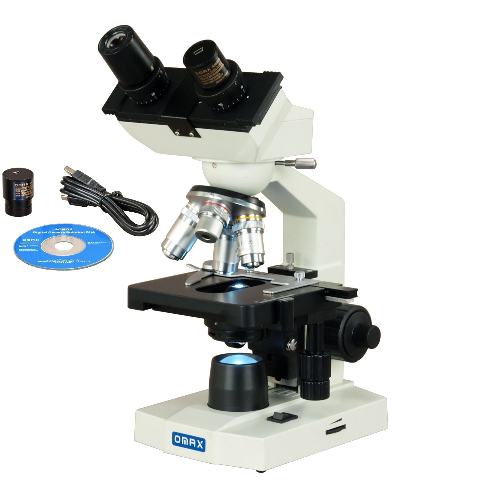 OMAX 40X-2500X Lab Binocular LED Microscope + 5MP
