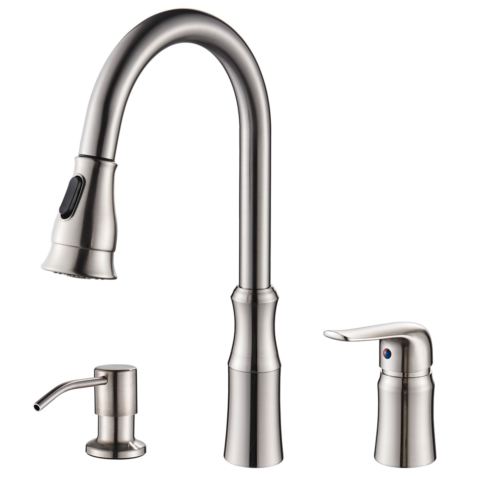 3 Hole With Pull Down Sprayer Kitchen Faucet | Kitchen-faucet.org