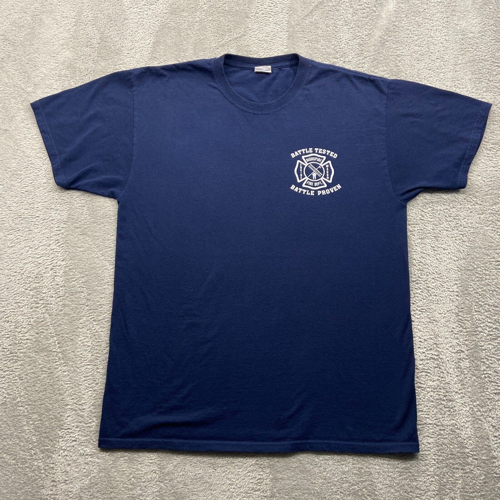 High Spire Fire Department Shirt Large Blue Outdoor Workwear High Spire Fire Department Shirt Large Blue Outdoor Workwear