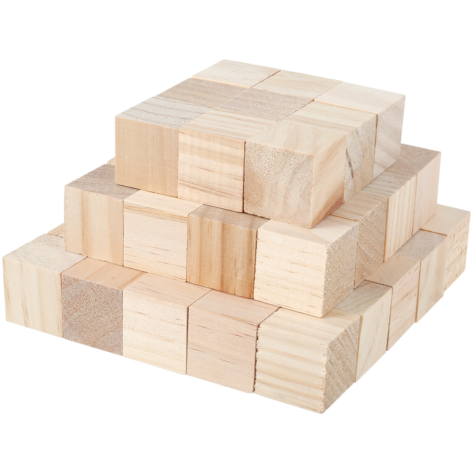 48Pcs/30Pcs/6Pcs Wooden Cubes for Art and Craft Natural Solid Wooden Blocks ₢ | eBay
