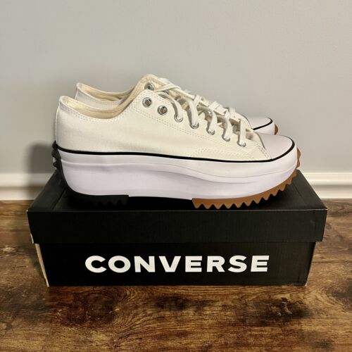 Converse Run Star Hike OX Low White Black Gum Platform Shoes Converse Run Star Hike OX Low White Black Gum Platform Shoes