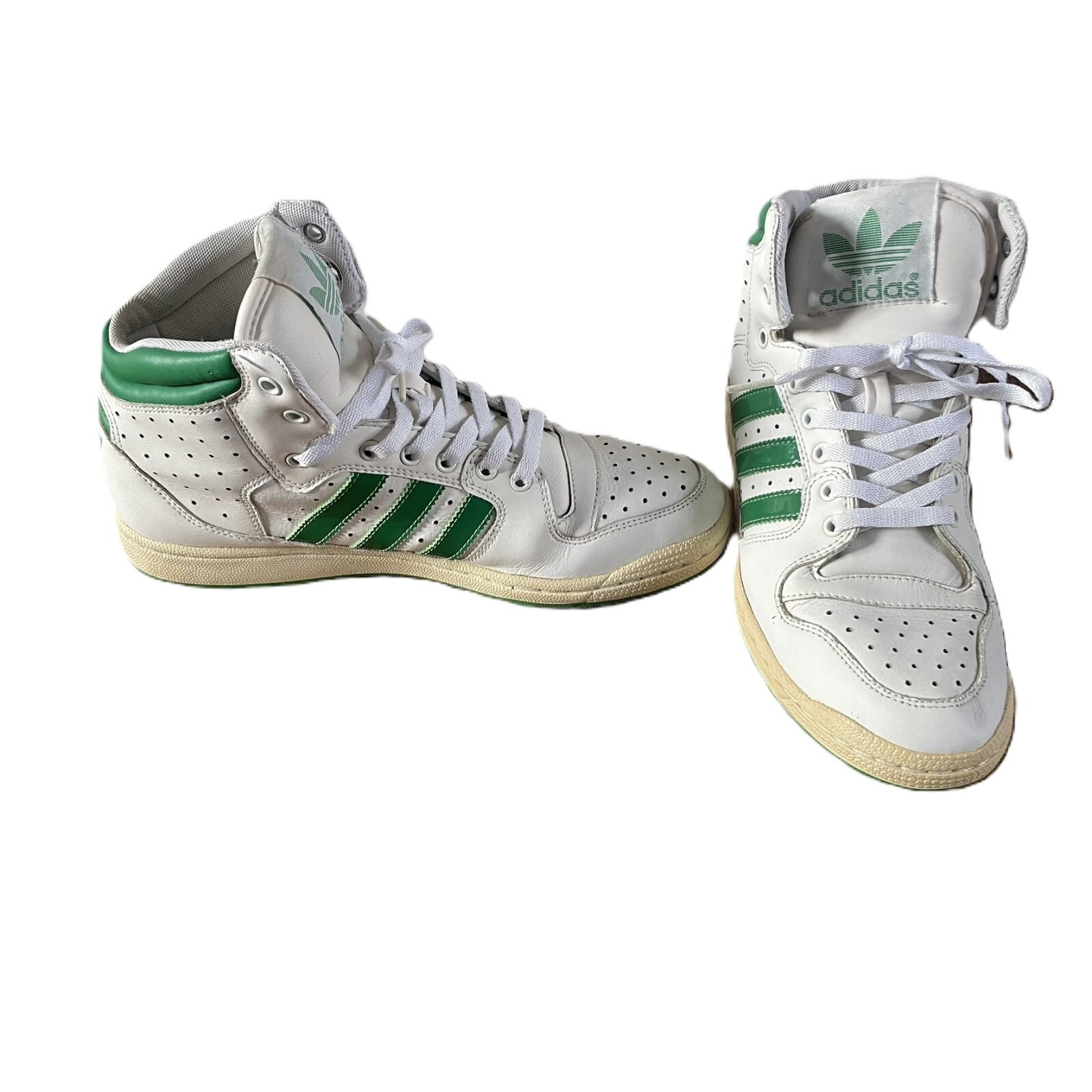 Adidas Mens Size 8 Green White Sneakers Shoes High Top 2009 Adidas Mens Size 8 Green White Sneakers Shoes High Top 2009